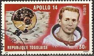 Stamp: Stuart A. Roosa, module on moon (Togo(Apollo XIV) Mi:TG 851,Sn ...