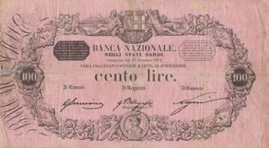 Banknote: 100 Lire (Italian States(Specialized Issues Kingdom of ...