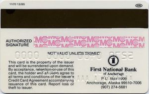 Bank Card: MasterCard Standard (First National Bank of Anchorage ...
