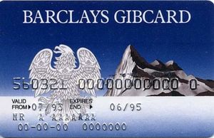 Bank Card: Barklays GibCard (Barklays Bank, Gibraltar) Col:GI-GM-0001