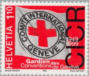 Stamp: Flag of the Geneva Convention (Switzerland) (Geneva Convention ...
