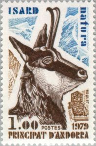 Stamp: Pyrenean Chamois (Rupicapra rupicapra pyrenaica) (Andorra ...