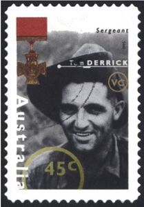 Stamp: Sgt Tom Derrick and Victoria Cross (Australia(Australian Second ...
