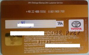 Bank Card: Toyota Bank (Toyota Bank, PolandCol:PL-VI-0596.02