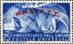 Stamp: 75th Anniversary of Universal Postal Union (UPU) - Overprint ...