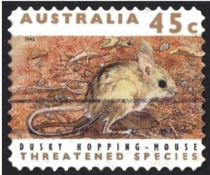 Briefmarke: Dusky Hopping-mouse (Notomys fuscus) (Australien(Threatened ...