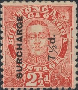 Stamp: King George Tupou II (1874-1918) (Tonga(Definitives 1895: King ...