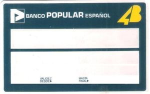 Tarjeta de Banco: Banco Popular Español (Banco Popular, EspañaCol:ES-4B ...