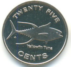 Moneda: 25 Cents (Yellowfin Tuna) (Fantasía, Emisiones) (Micronesia ...