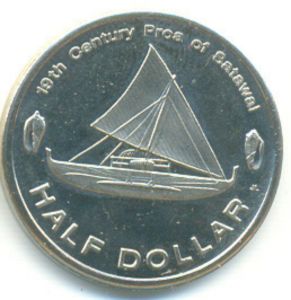 Coin: ½ Dollar (19th Century Proa of Satawal) (Fantasy Issues ...