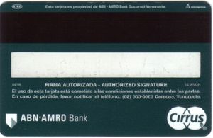 Bank Card: ABN-AMRO Bank - Debit Card (ABN-AMRO Bank, Venezuela) Col:VE ...