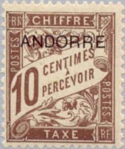 Stamp: Overprint (Andorra, French Administration(Postage due stamps of ...