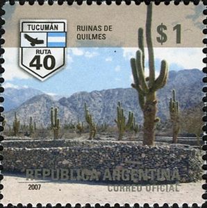Stamp: Ruins of Quilmes - Tucamán (Argentina(Tourism - National Route ...