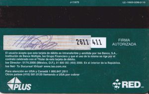 Bank Card: Ixe (Ixe Banco, MexicoCol:MX-VE-0046.01