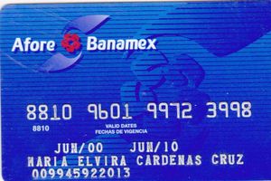 Tarjeta de Banco: Afore (Banamex, MéxicoCol:MX-GM-0028