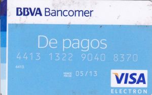 Bank Card: De Pagos (Bancomer, MexicoCol:MX-VE-0047