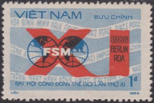 Stamp: FSM emblem (Vietnam(World Trade Union Congress) Mi:VN 1719,Sn:VN ...
