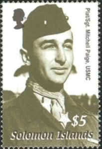 Stamp: Plat/Sgt. Mitchell Paige (Solomon Islands(Battle of Guadalcanal ...
