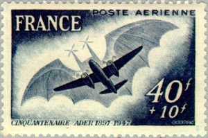 Timbre: Jubilee first flight Clement Ader (1897-1917) (France(Poste ...