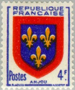 Stamp: Anjou (France(Coat of Arms) Yt:FR 838,Mi:FR 850,Sn:FR 620,Sg:FR ...