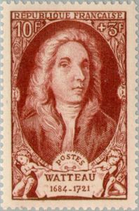 Stamp: Antoine Watteau (1684-1721) (France(Famous people (1949)) Yt:FR ...