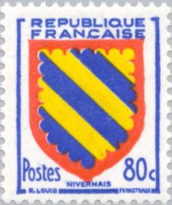 Stamp: Provincial Arms- Nivernais (France(Coat of Arms) Yt:FR 1001,Mi ...