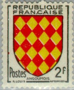 Stamp: Provincial Arms- Angoumois (France(Coat of Arms) Yt:FR 1003,Mi ...