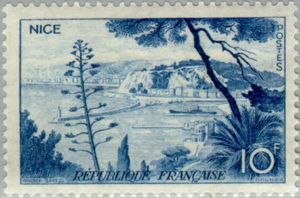 Stamp: Nice (France(Tourism 1955) Yt:FR 1038,Mi:FR 1066,Sn:FR 776,Sg:FR ...
