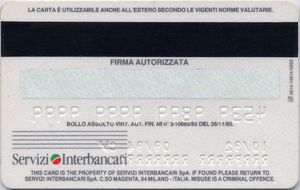 Bank Card: Visa Classic (Banca Provinciale Lombarda, ItalyCol:IT-VI-0016