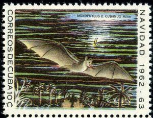 Stamp: Leach's Single Leaf Bat (Monophyllus c. cubanus) (Cuba(Christmas ...