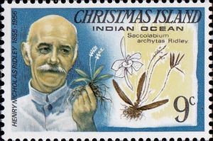 Stamp: Henry Nicholas Ridley (Botanist), 1855-1956 (Christmas Island ...