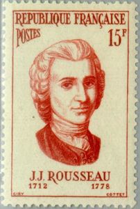 Stamp: J.J. Rousseau (1712-1778) (France(Famous people (1956 II)) Yt:FR ...