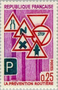Stamp: Road safety (FranceYt:FR 1548,Mi:FR 1615,Sn:FR 1203,Sg:FR 1780 ...