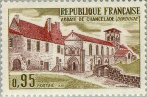 Stamp: Chancelade Abbey (Dordogne) (France(Tourist Publicity 1970) Yt ...