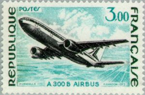 Stamp: Airbus A 300 B (FranceYt:FR 1751,Mi:FR 1825,Sn:FR 1365,Sg:FR ...