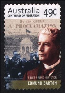 Stamp: Edmund Barton (first Federal Prime Minister) (Australia ...