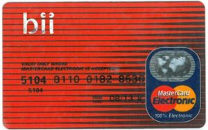 Bank Card: BII MasterCard Electronic (Bank BII, IndonesiaCol:ID-MC-0006