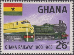Stamp: Diesel Locomotive Nr.1401, Steam Locomotive Class 248 (Ghana ...