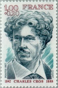Stamp: Charles Cros (1842-1888) (France) (Famous people (1977)) Yt:FR ...