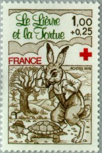 Stamp: The Hare and the Tortoise - Fables of Jean de la Fontaine ...
