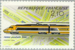Stamp: SNCF - Post - Postal TGV Rame (FranceYt:FR 2334,Mi:FR 2460,Sn:FR ...