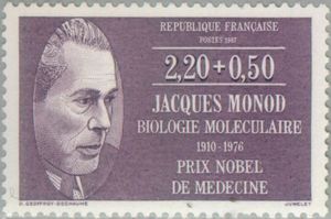 Stamp: Jacques Monod (1910-1976). Molecular biology - Nobel Prize i ...