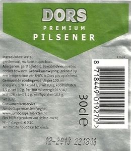 Drink Label: Dors Premium Pilsen (Bavaria Lieshout Holland ...