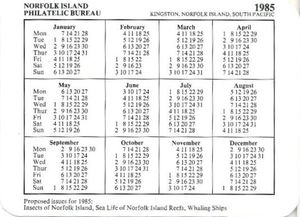 Pocket Calendar: Boobook Owl (Norfolk Island(Philately) Col:NI-1985 ...