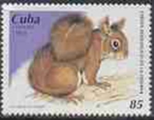 Stamp: Eurasian Red Squirrel (Sciurus vulgaris) (Cuba(Havana Zoological ...