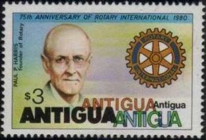 Stamp: Paul. P. Harris (1868-1947) (Antigua and Barbuda(75th ...