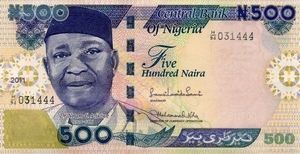 Banknote: 500 Naira (Nigeria(1984-2022 Issue) Wor:P-30j