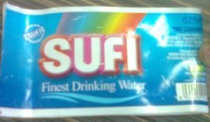 Drink Label: Sufi Finest Drinking Water (Sufi Finest Drinking Water ...