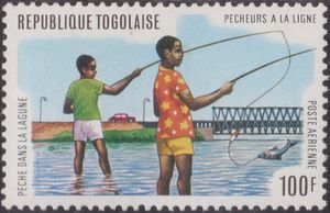 Stamp: Fishing with rod and line (Togo(Fishing) Mi:TG 1043,Sn:TG C225 ...