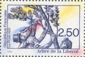 Stamp: Planting of the tree of Liberty (France(Bicentenary of French ...
